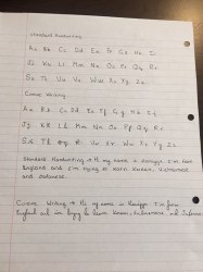 English lesson 4 ( I think) I write in cursive and a lot of people have ...