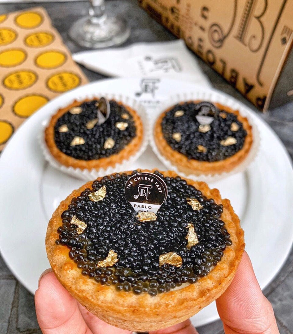 “The gold-leaf cheesecake with black caviar” Life is just much better ...