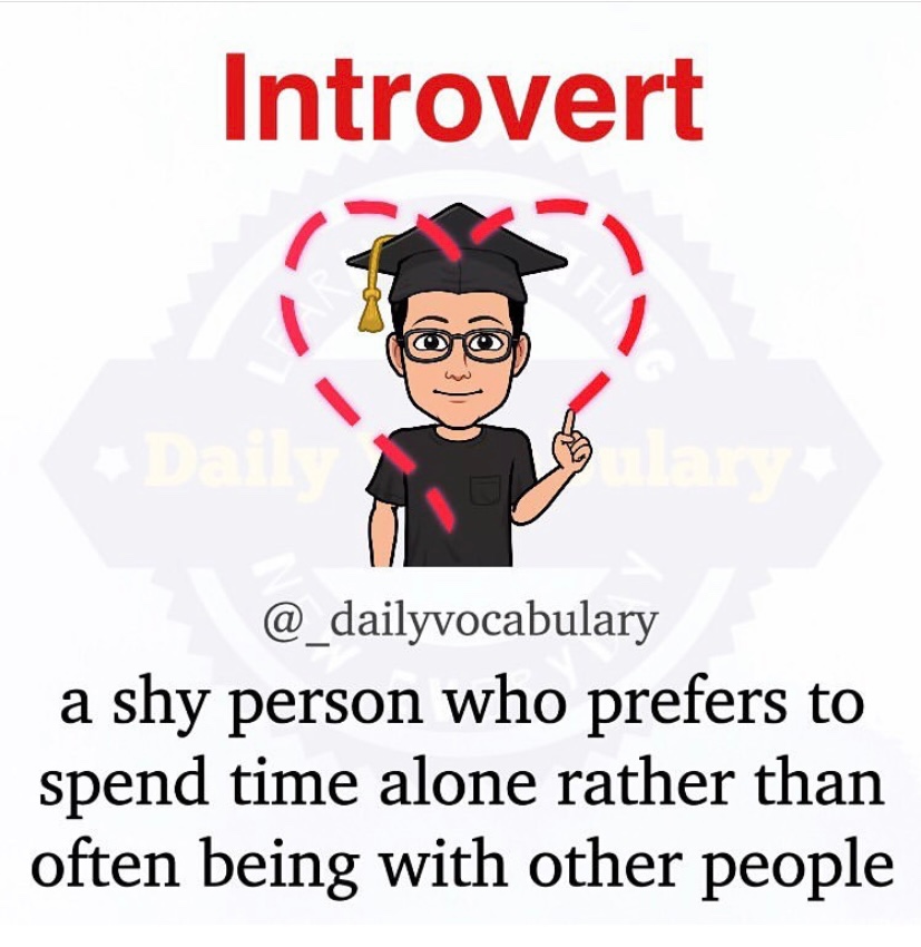 English Vocabulary introvert= a shy person; a loner ambivert= a person ...