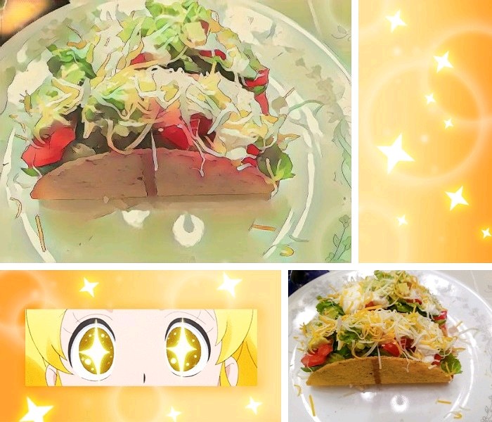 "It's raining tacos Out in the street Tacos All you can eat Lettuce and ...