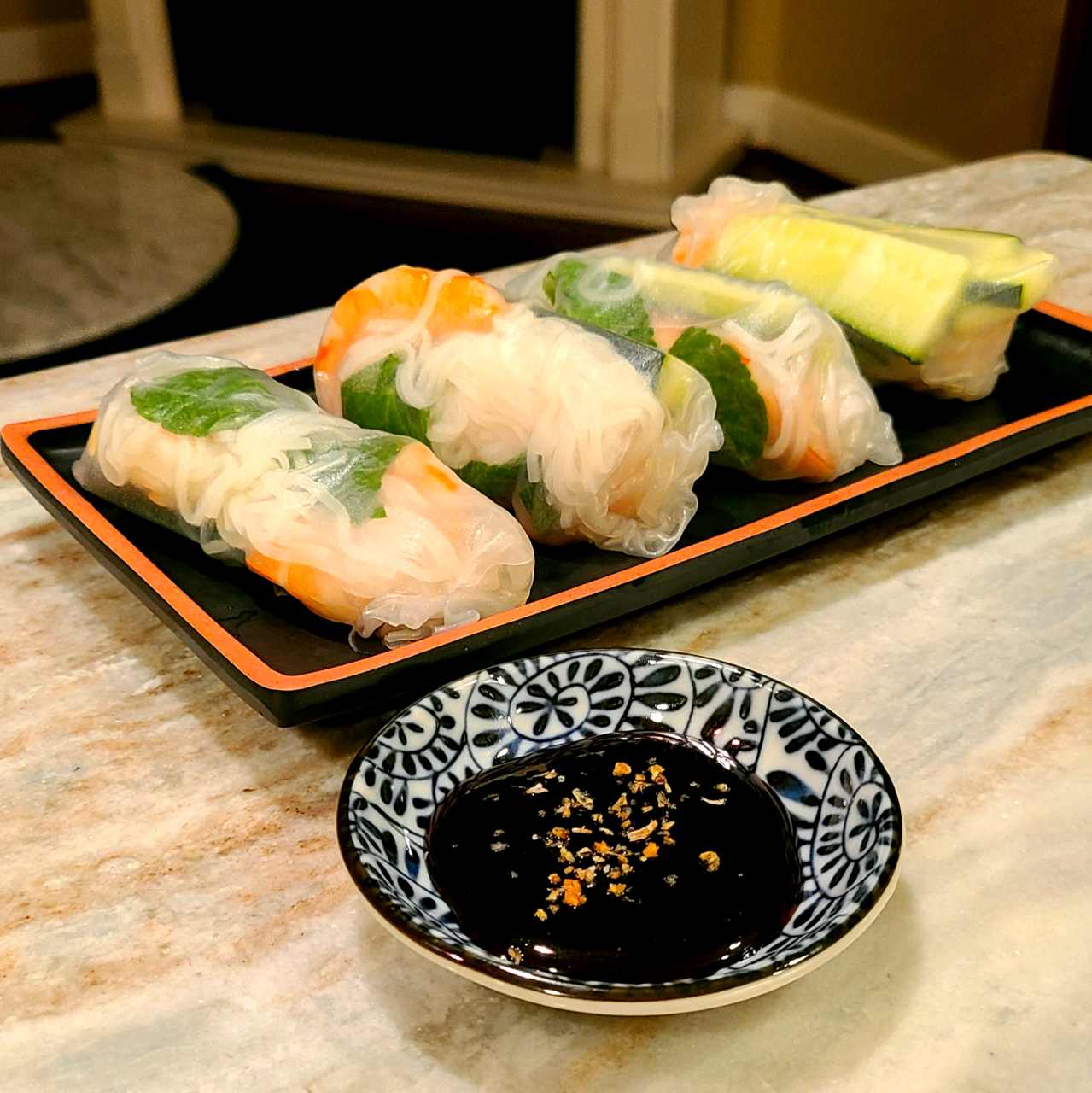 I made spring rolls today! They weren't very pretty but they tasted ...