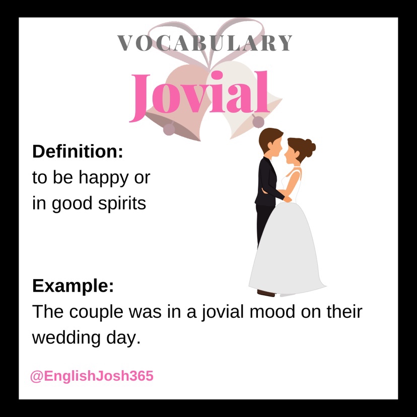 🇺🇸English Vocabulary Jovial means to happy or in good spirits 🕺💃 🗣 ...