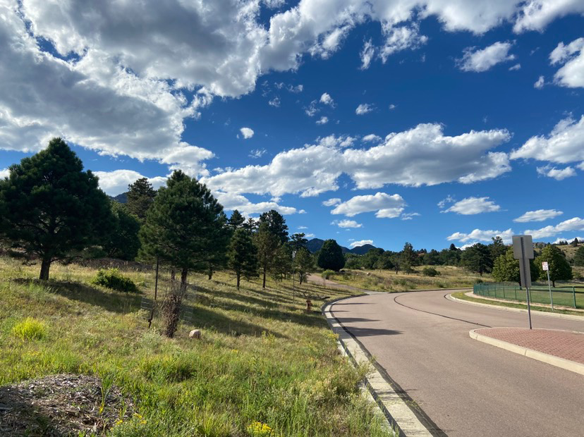 The deep, vivid blue of the Colorado summer sky, contrasted and ...